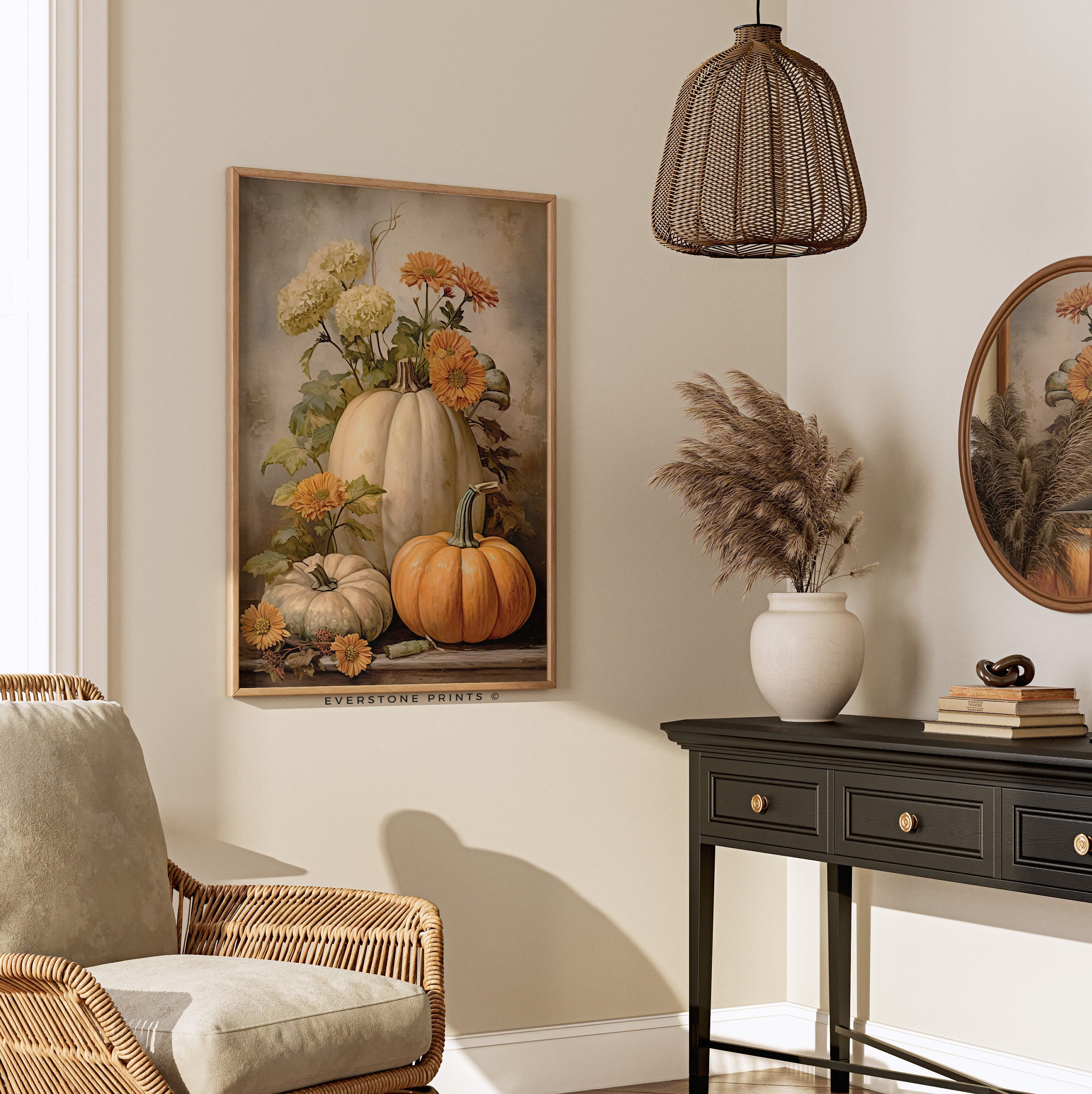 Rustic Fall Wall Decor Printable | Still Life Painting Rustic Fall Art ...