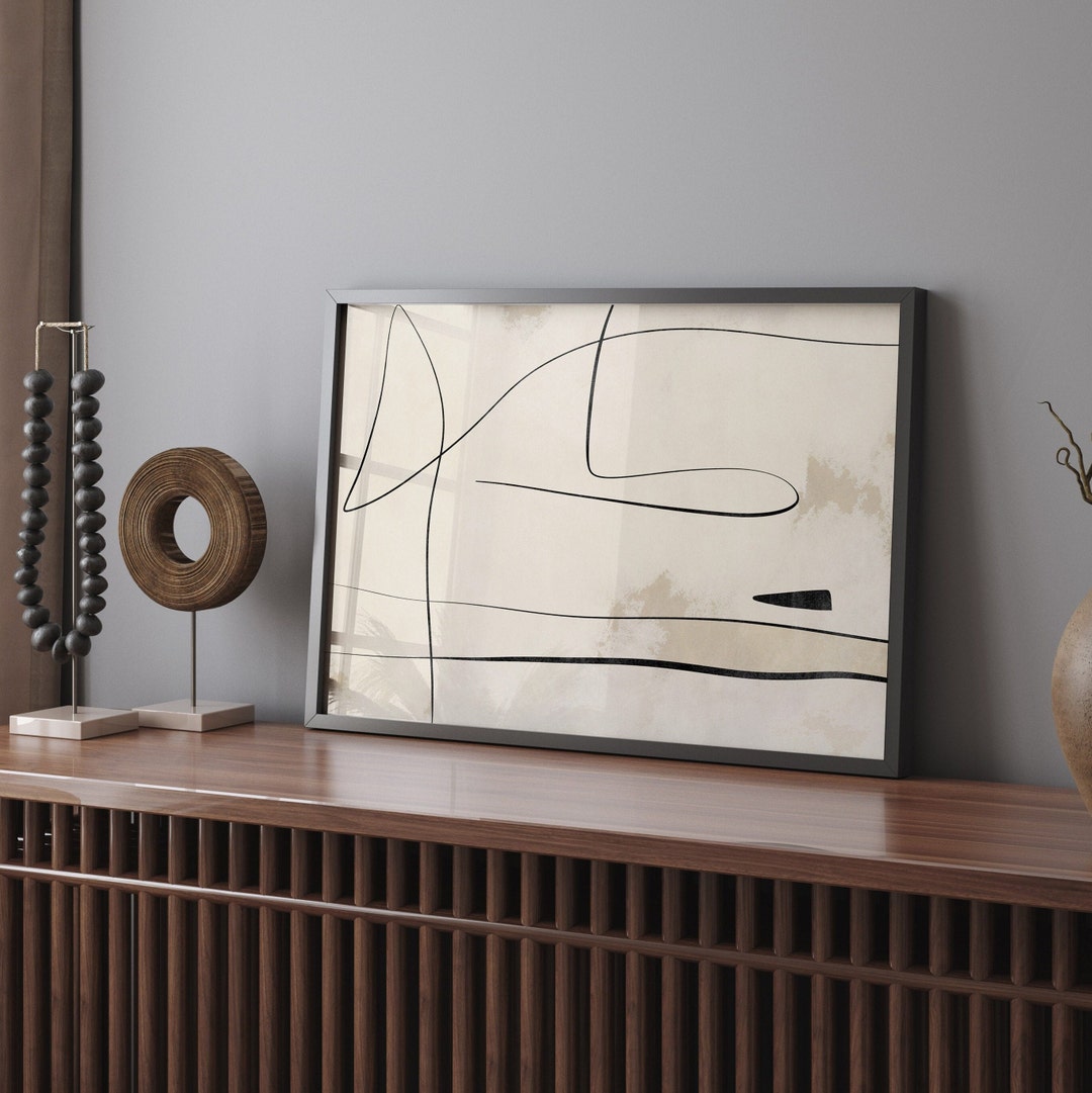 Black Line Art Print Black Abstract Art Gallery Wall Art - Etsy