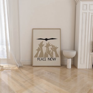 Peace Now Art | 70s Wall Art | Retro Wall Art | Peace Sign Print ...