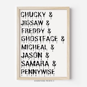 Horror Movie Names Art | Halloween Printable, Halloween Art, Spooky Art ...