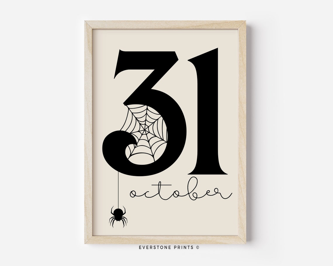 October 31 Halloween Art | Halloween Wall Art | Halloween Sign | Spooky ...