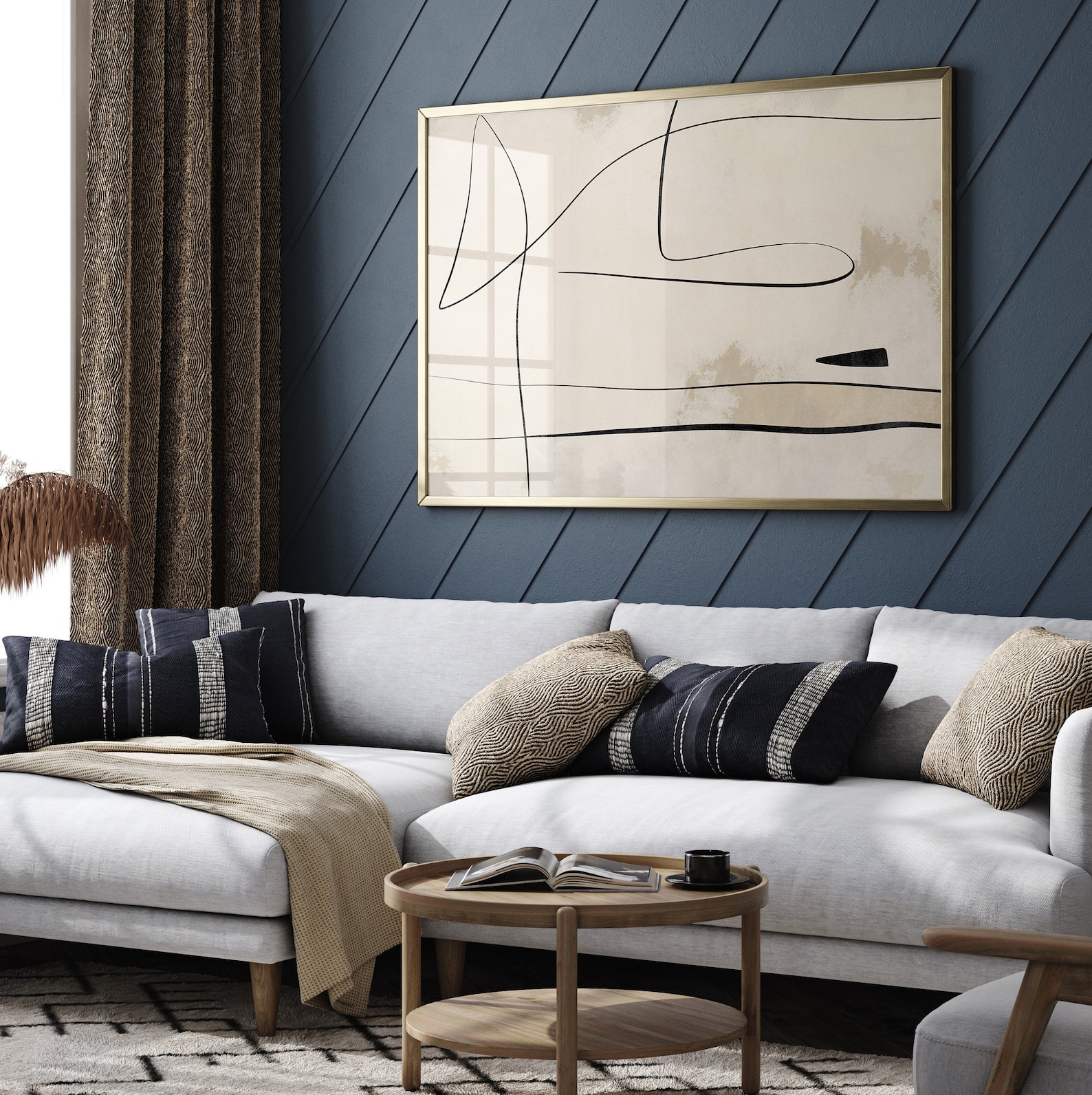 Black Line Art Print Black Abstract Art Gallery Wall Art - Etsy