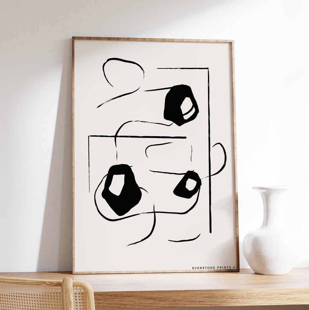 Black Abstract Art Print, Black and White Abstract Art, Printable Art ...