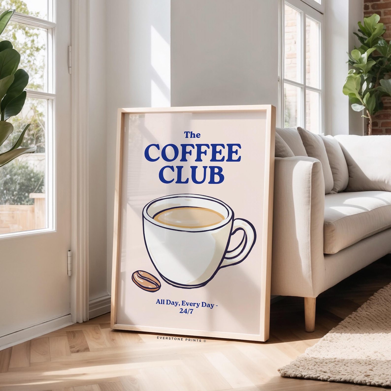 The Coffee Club Poster | Retro Coffee Club Print, Kitchen Dinning Room ...