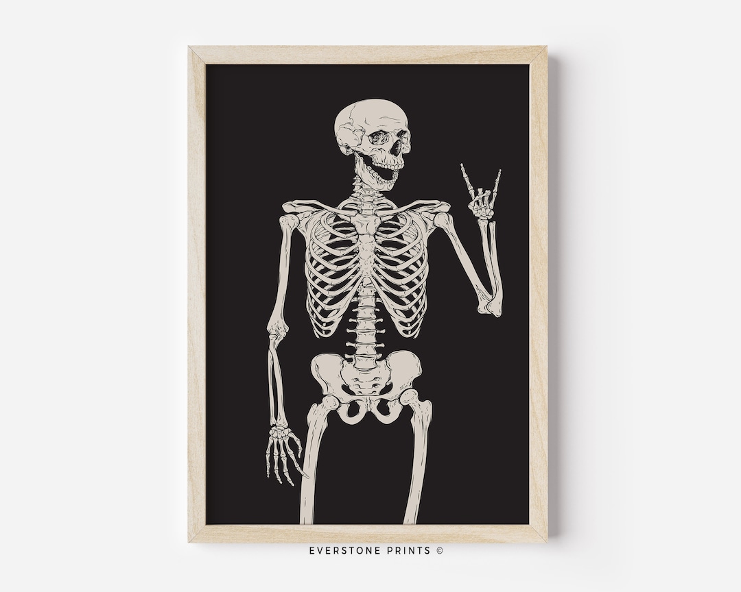 Halloween Skeleton Wall Art | Halloween Wall Art | Halloween Printables ...