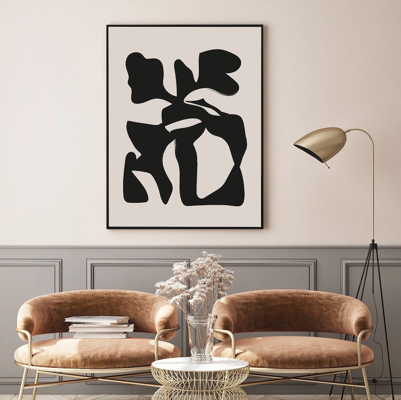 Black Abstract Art Print, Black and White Abstract Art, Printable Art ...