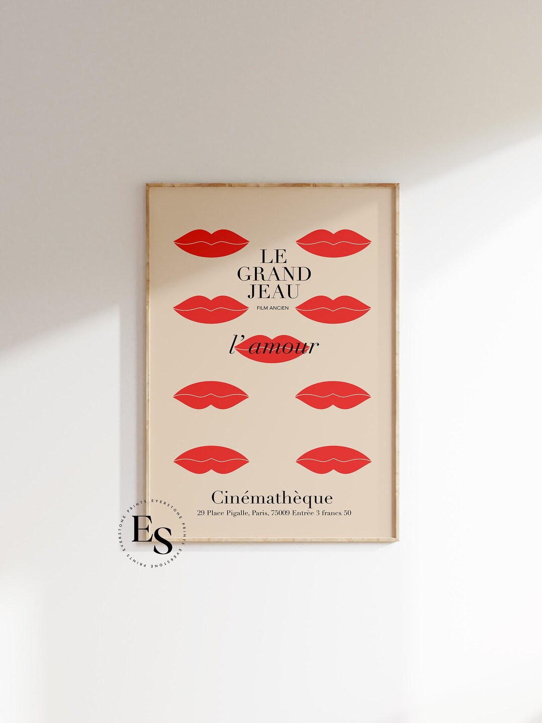 Vintage French Print French Kiss Art, Heart Wall Art, Retro Art Print ...