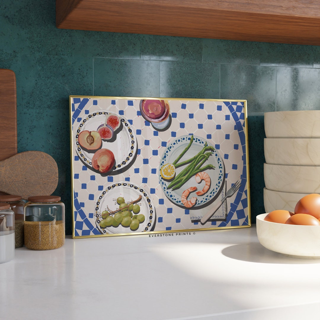 Brunch Table Poster | Kitchen Wall Art, Food Art Prints, Food ...
