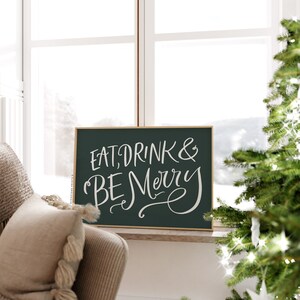 Eat Drink and Be Merry Print | Christmas Art, Christmas Printable ...
