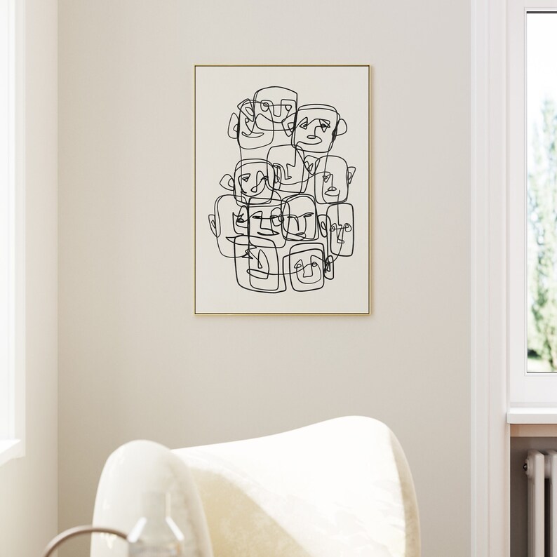 Abstract Face Print Continuous Line Art Faces One Line - Etsy