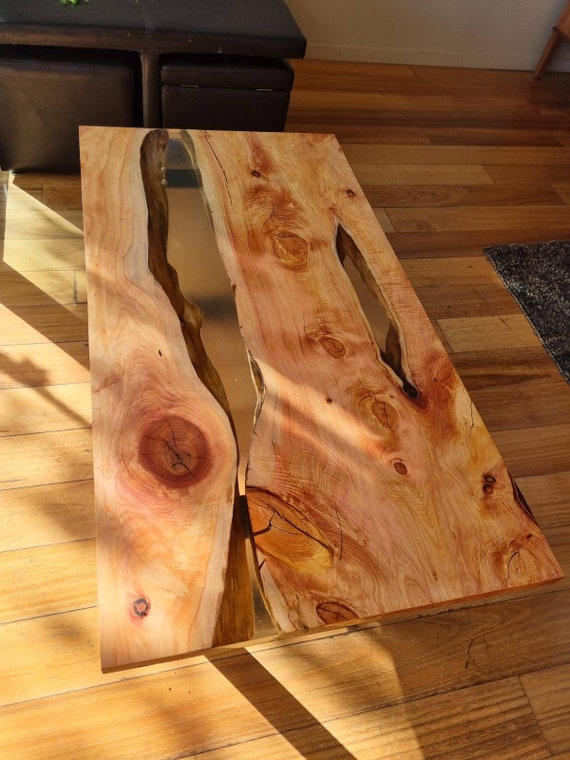 Macrocarpa Slab Epoxy River Table Made to Order | Etsy