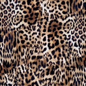 Realistic Leopard Skin Printed Upholstery Fabric by the Yard With ...