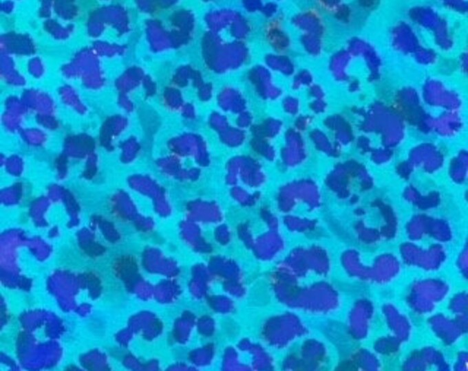 Blue Leopard Print Fabric Leopard Fur in Blue Colors by Ybt Leopard ...