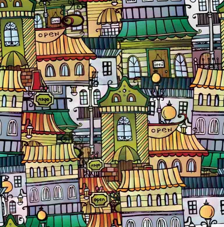 Architecture Buildings Printed Fabric for Upholstery - Etsy UK