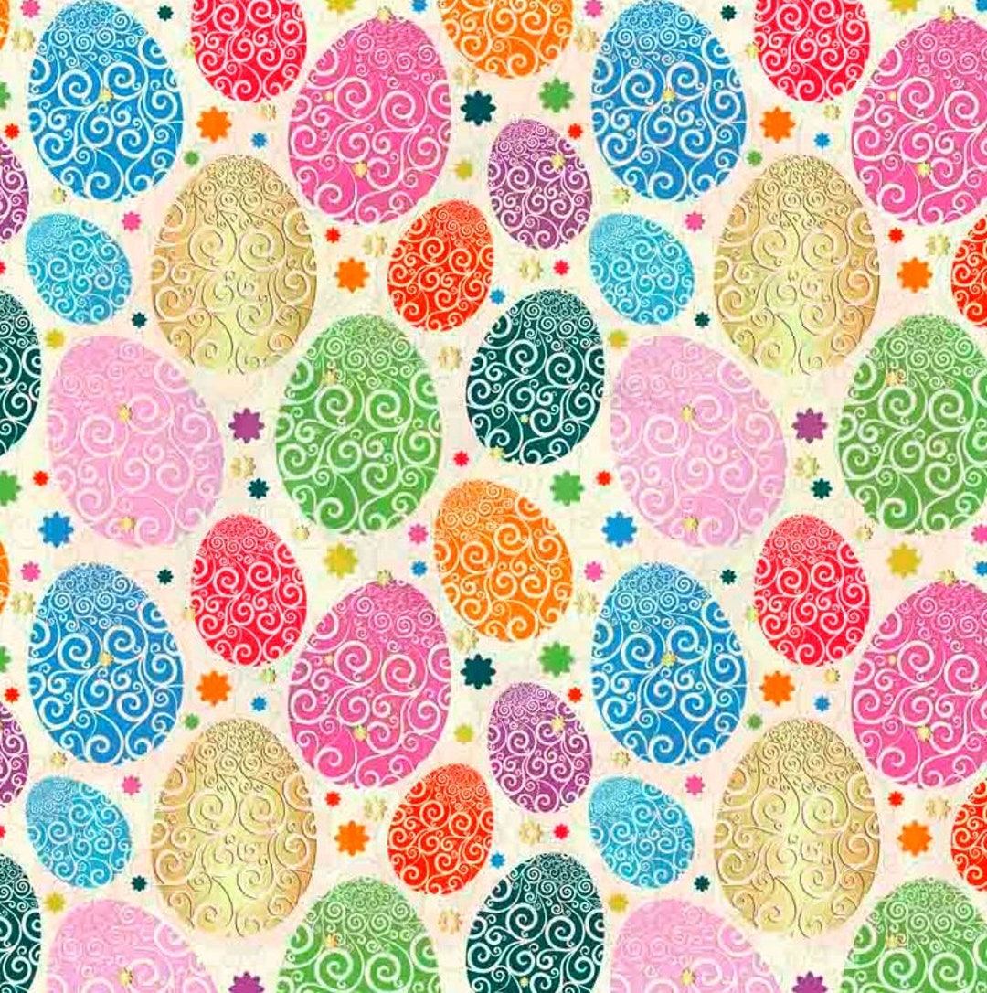 Colorful Easter Printed Fabrics for Upholstery,eggs Printed Chair ...
