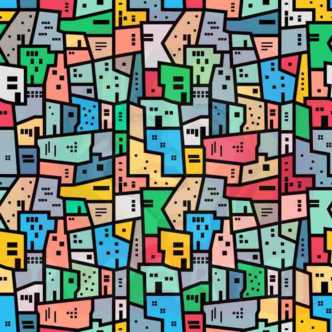 Architecture Buildings Printed Fabric for Upholstery by the Meter,by ...