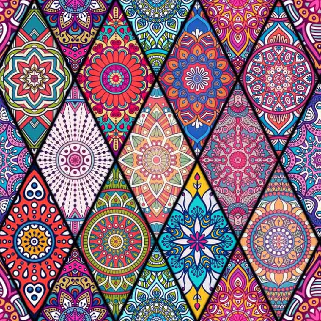 Purple Diamond Tile Geometric Printed Upholstery Fabric - Etsy