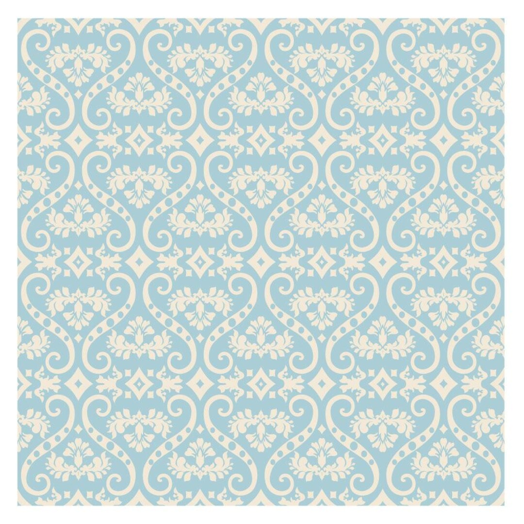 French Damask Printed Upholstery Fabric in Light Blue,luxury Printed ...
