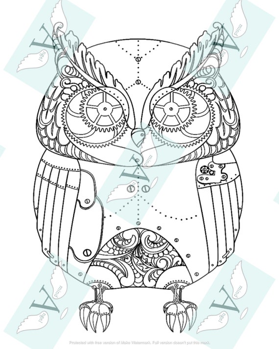 Coloring Pages Abstract Owls