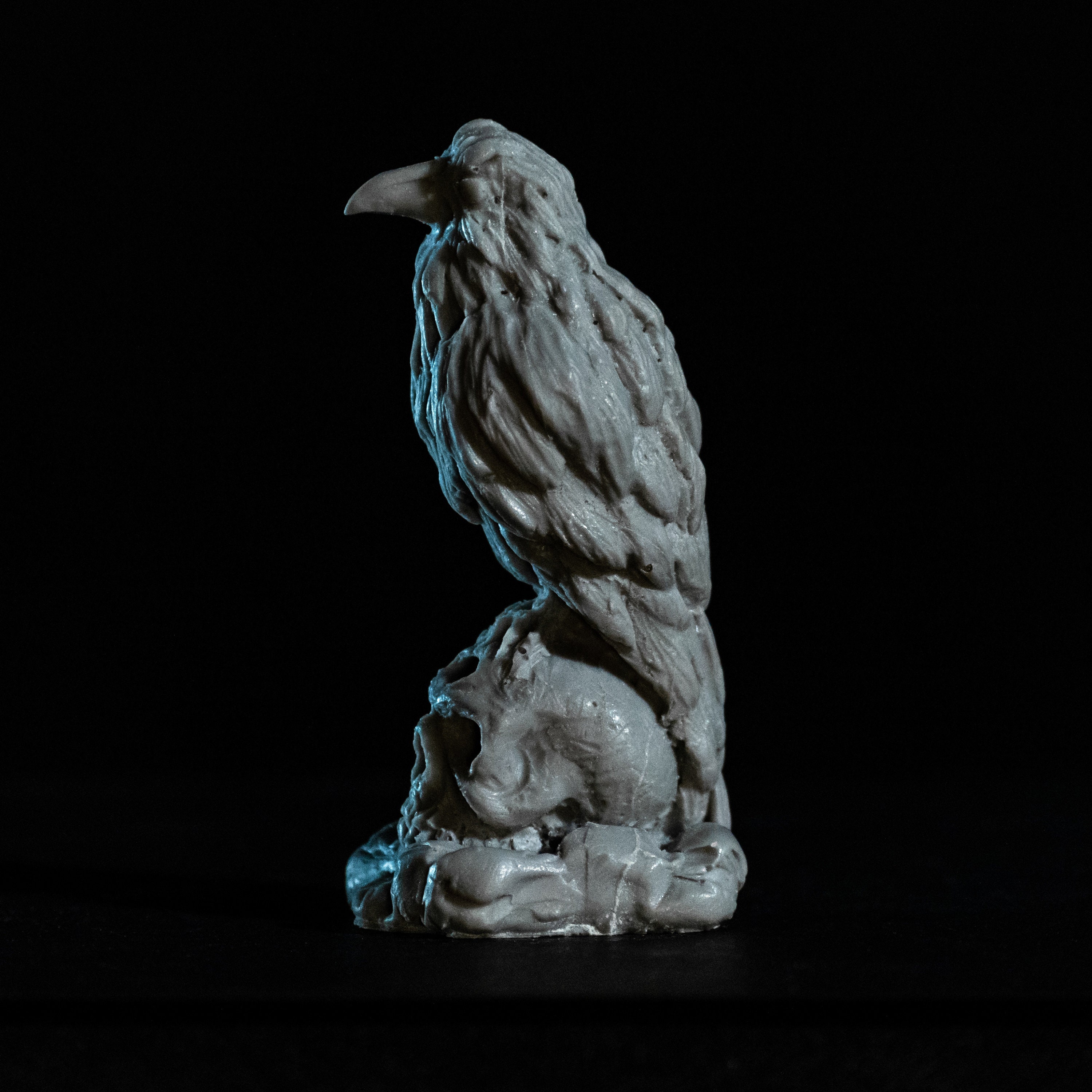 Set of Omens 5 Resin Figurines Crow on Monster Skull - Etsy