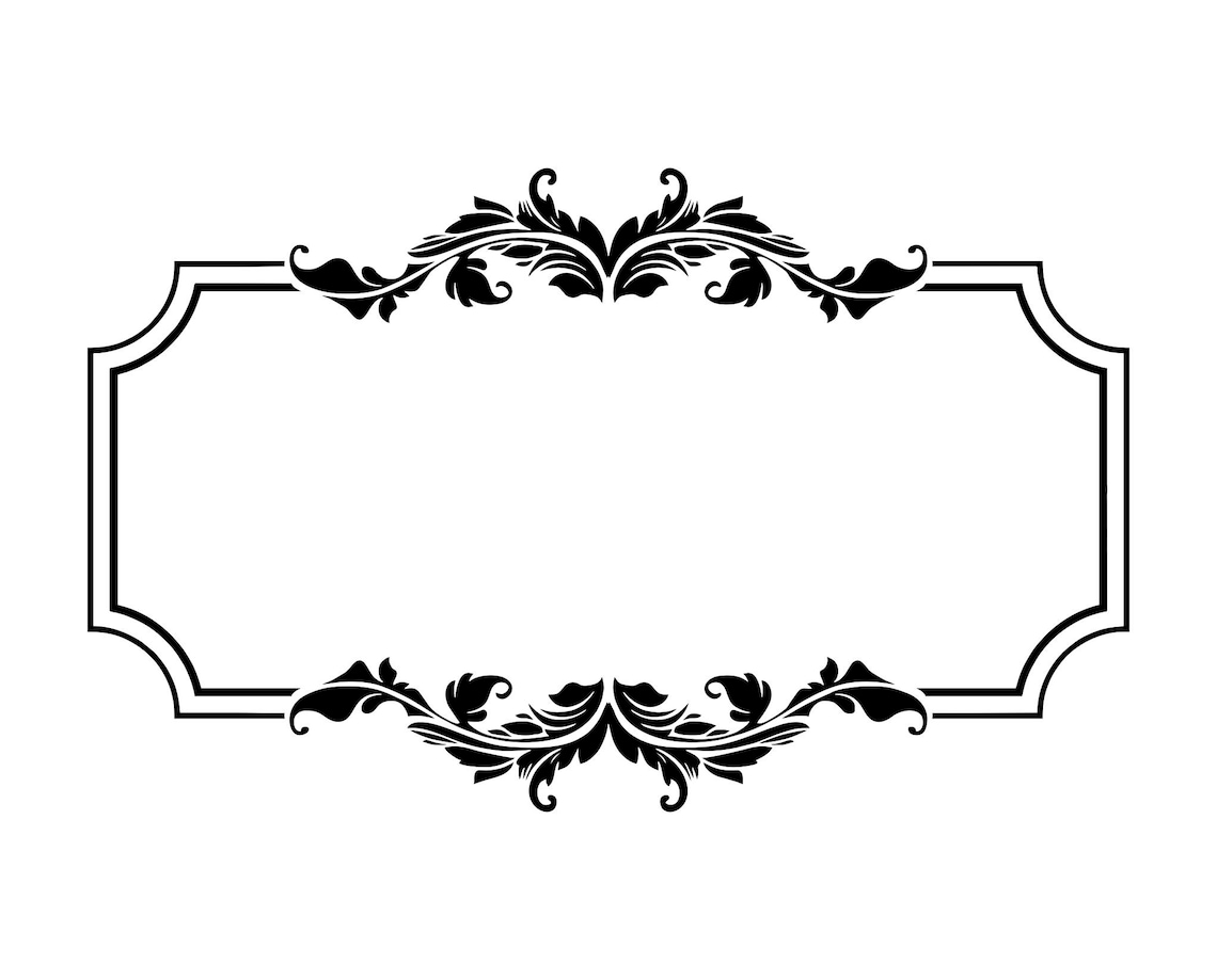 Rectangular Floral Design Frame Downloadable SVG File for Use on ...