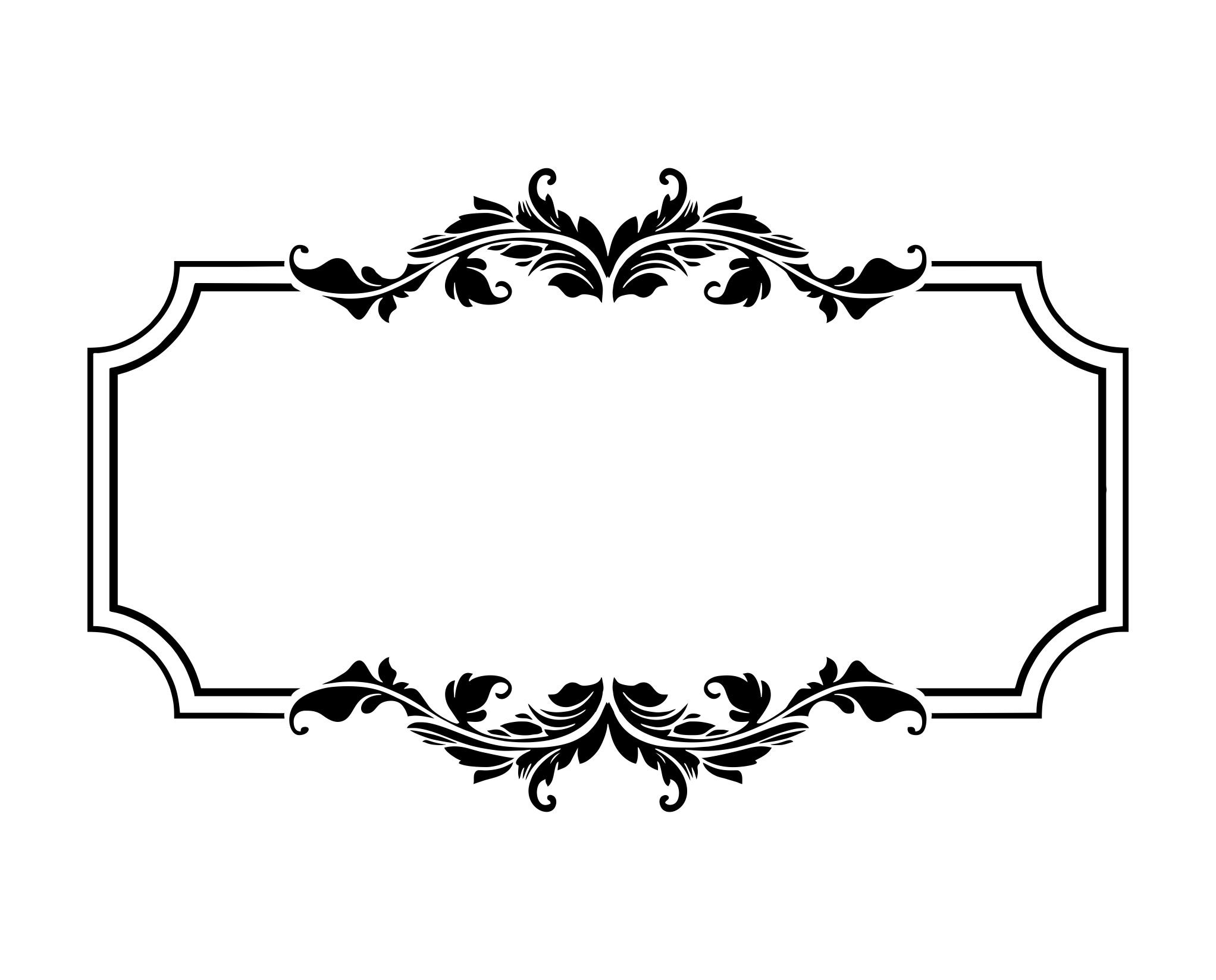 Rectangular Floral Design Frame Downloadable SVG File for Use on ...