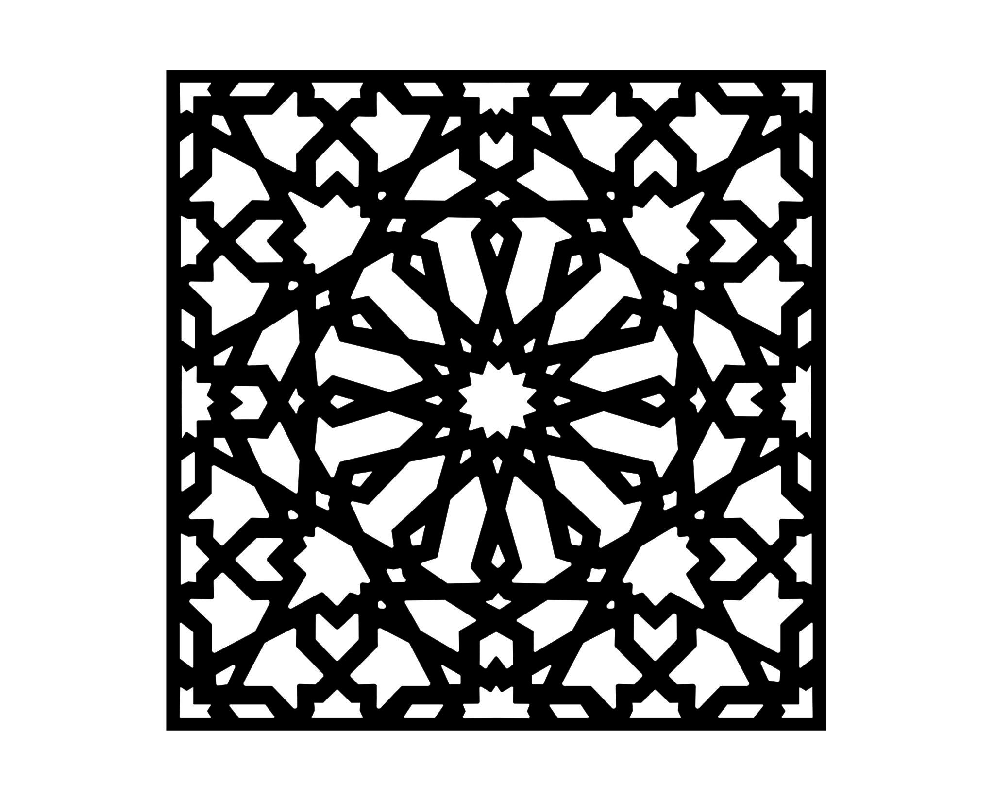 Square Geometric Islamic Arabesque Morroccan Window Downloadable SVG ...