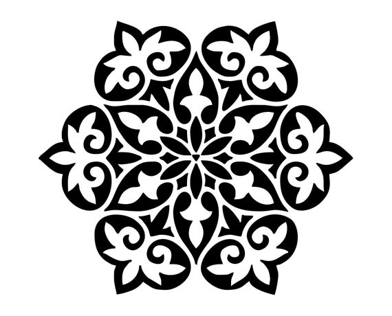 Round Floral Design Accent Downloadable SVG File for Use on | Etsy