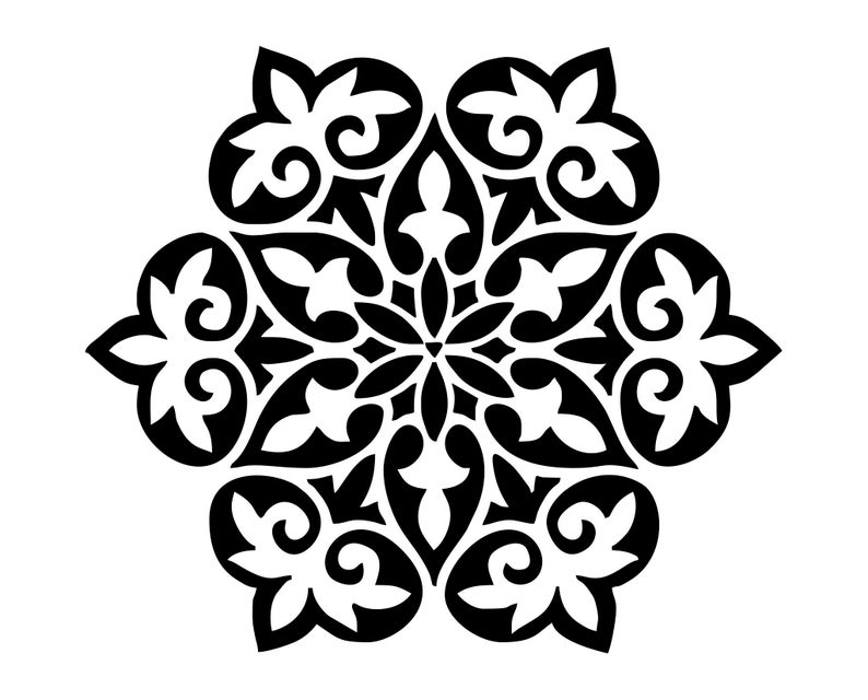 Round Floral Design Accent Downloadable SVG File for Use on Stationery ...