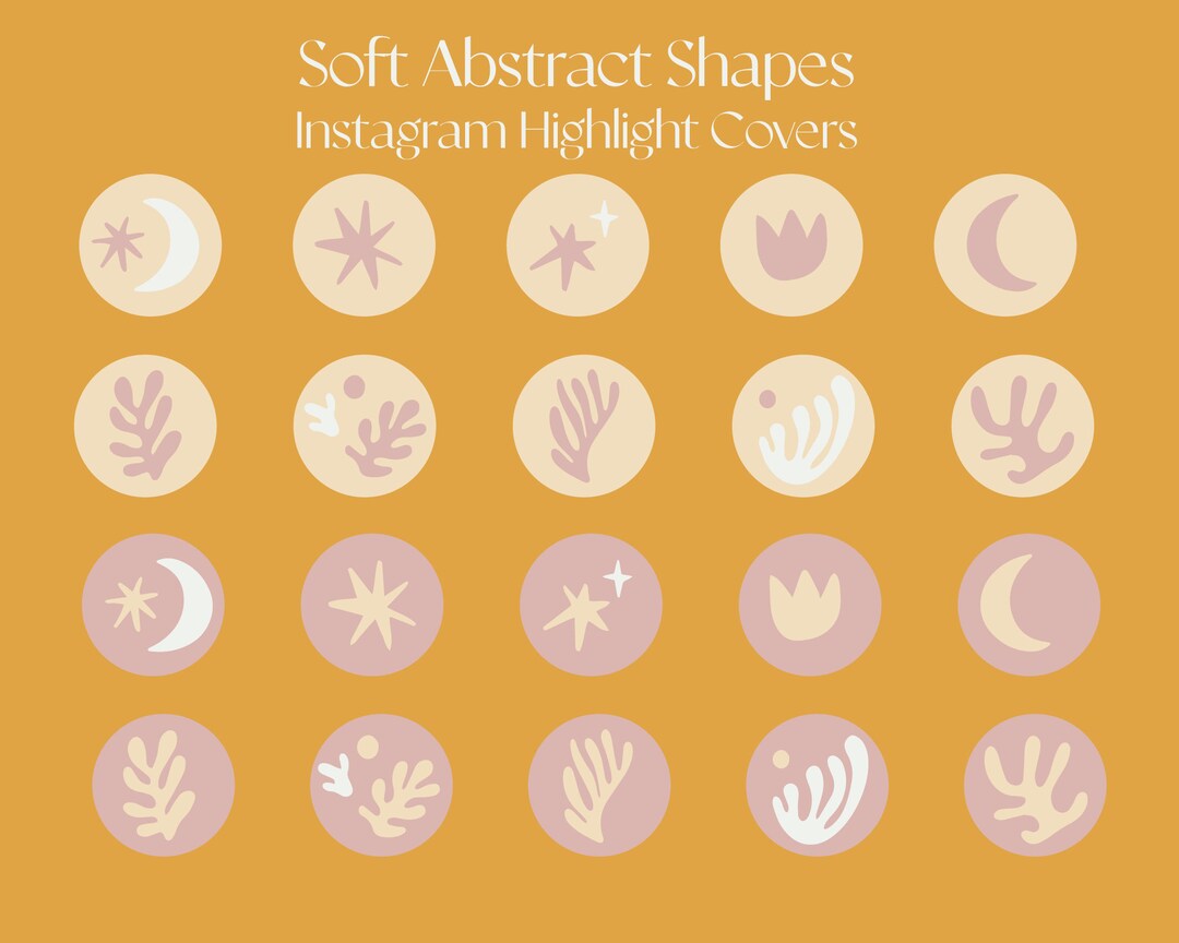 Soft Abstract Shapes Instagram Story Highlight Illustrations Boho ...