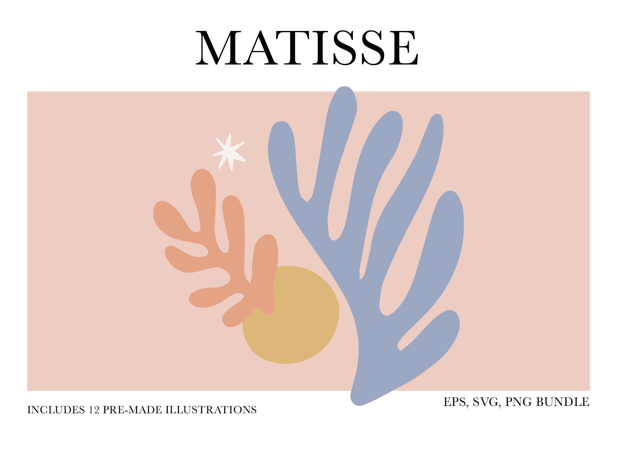 Abstract Shapes EPS and SVG Bundle, Matisse Cut Out Inspired, Modern ...