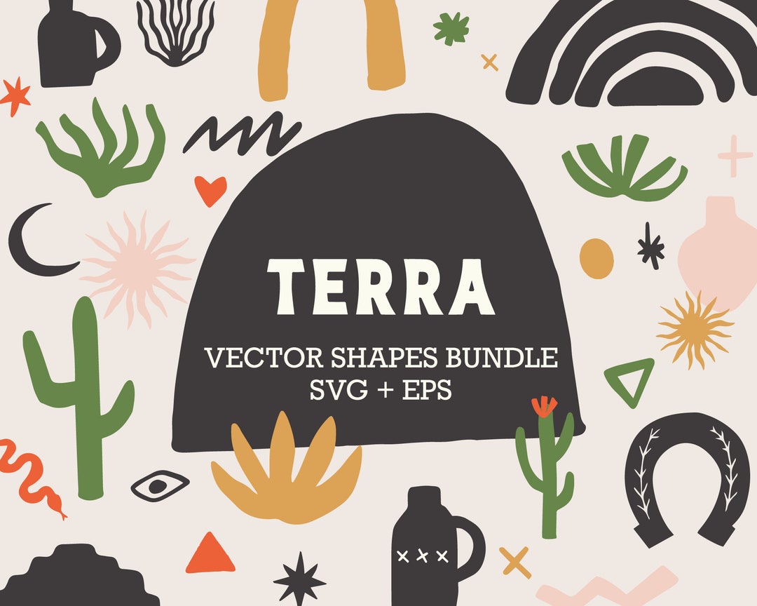 Vector Shapes EPS SVG Boho Bundle, Desert Boho, Terracotta, Western ...