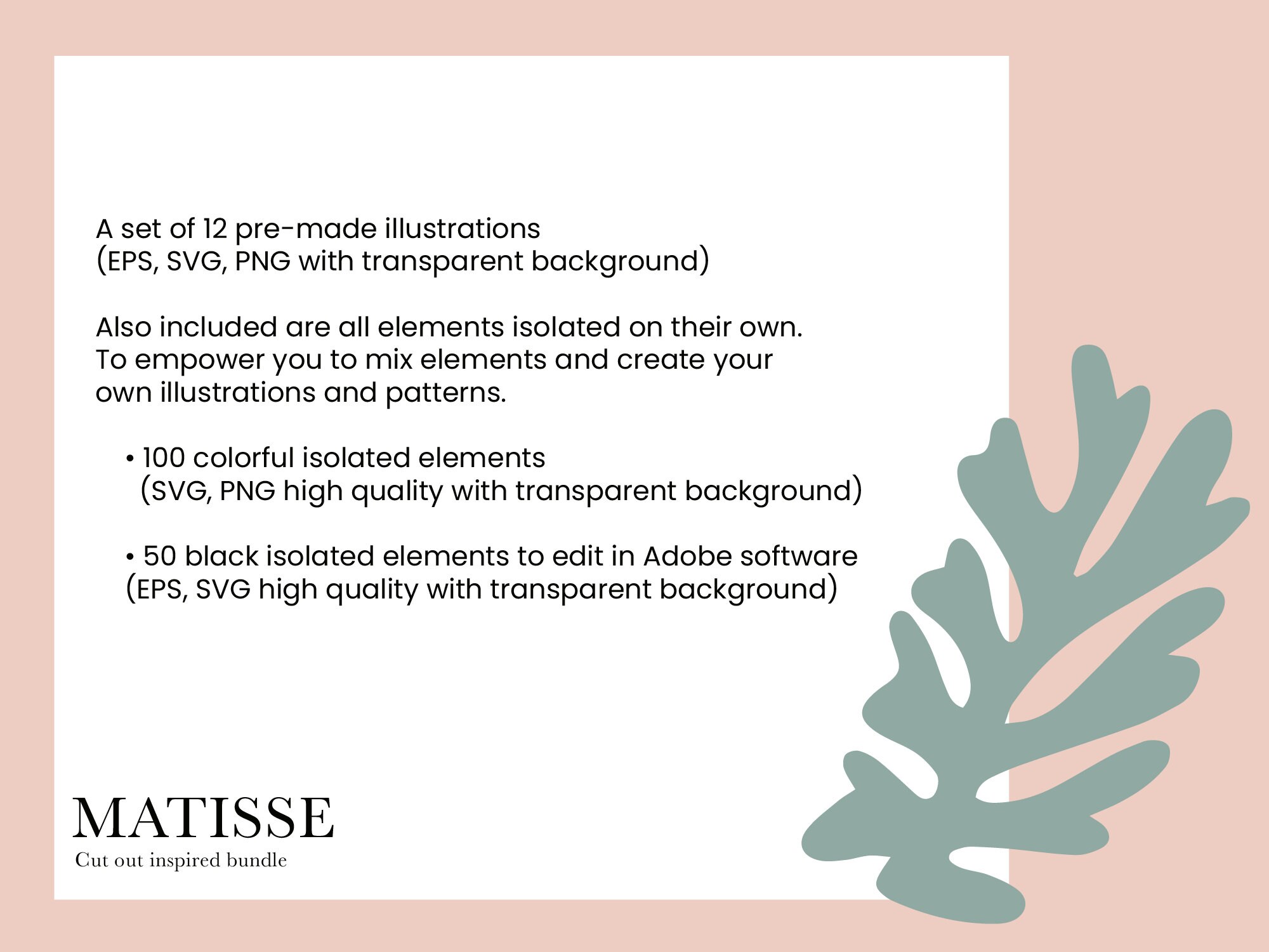 Abstract Shapes EPS and SVG Bundle, Matisse Cut Out Inspired, Modern ...