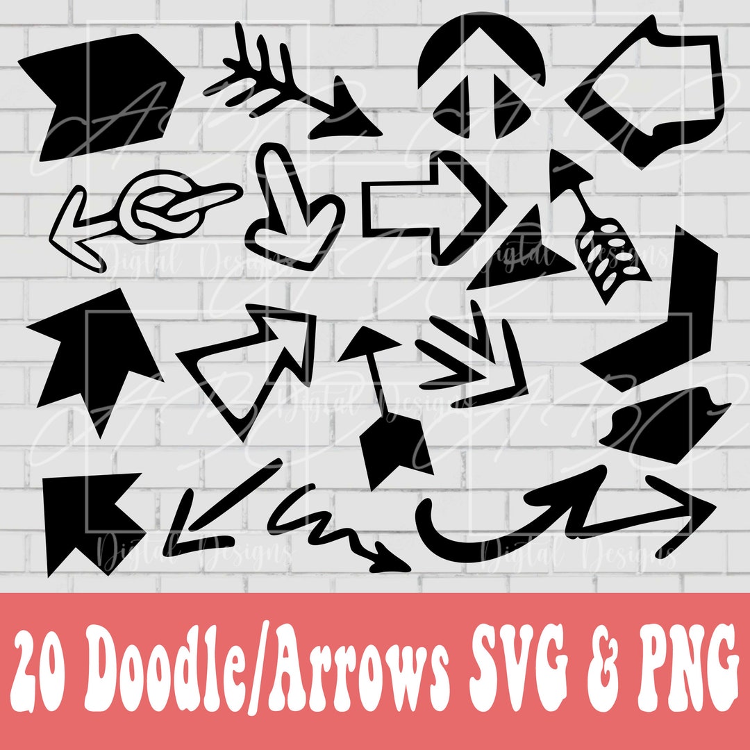 Arrow Doodle Elements Svg Bundle | Swashes Svg | Flourishes Svg ...