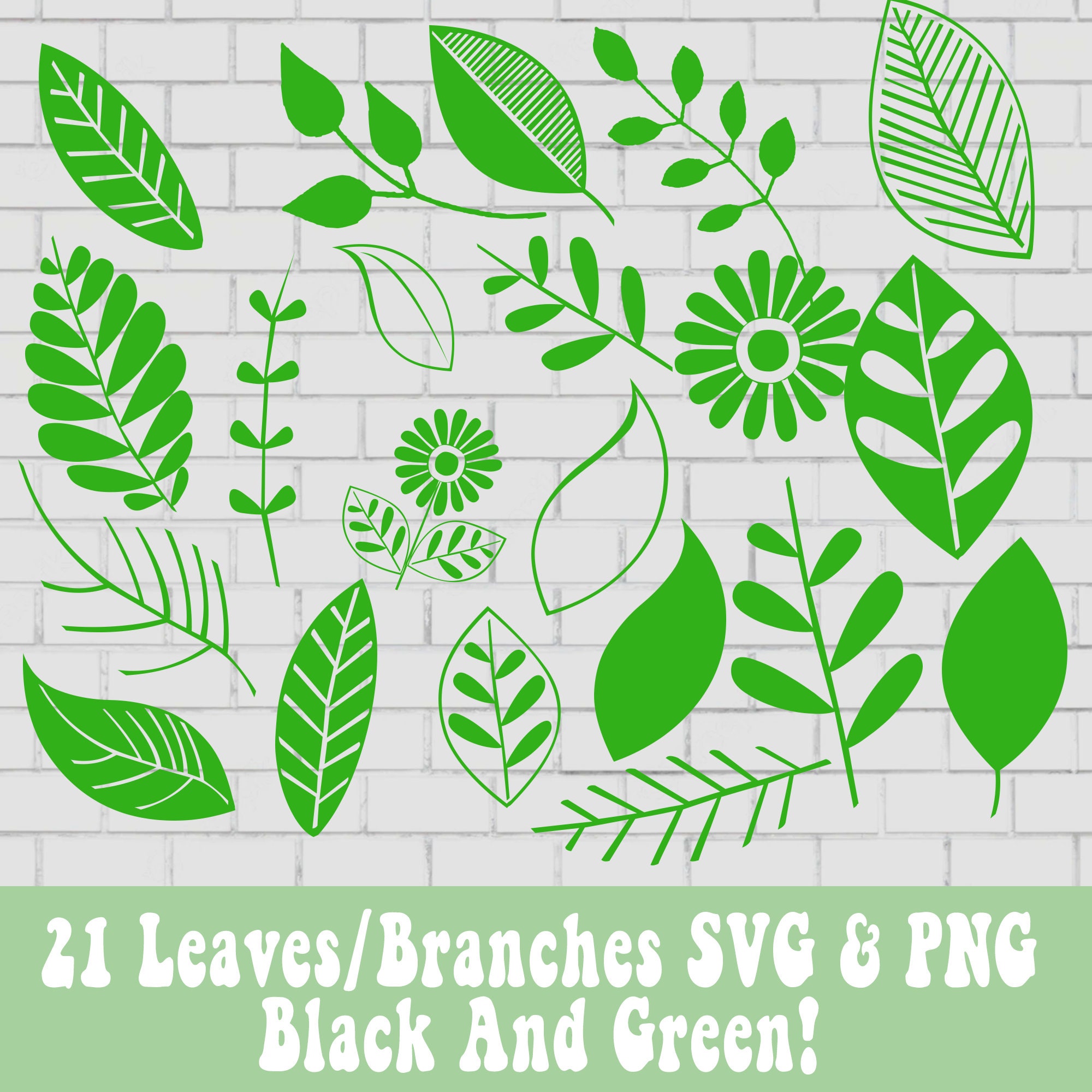 Leaves Svg | 21 Leaves Svg Bundle | Greenery Svg | Leaf Border Svg ...