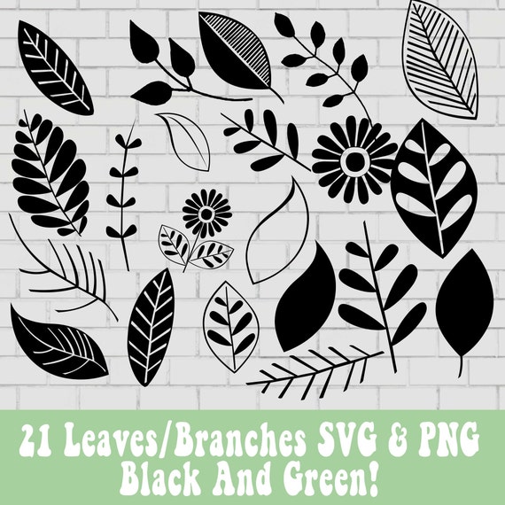 Leaves Svg 21 Leaves Svg Bundle Greenery Svg Leaf Border - Etsy