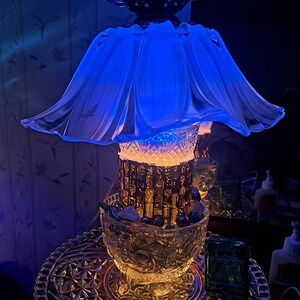 Two Homemade Beautiful Crystal Lamps Lit With Multiple LED Lights - Etsy