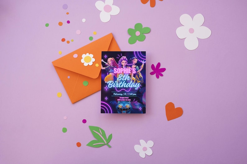 Kpop Demon Hunters Birthday Invitation | Editable Digital Download ...