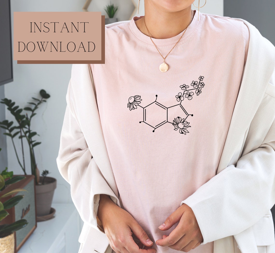 Chemical Structure Svg, Floral Serotonin Svg, Flower Dopamine Svg ...