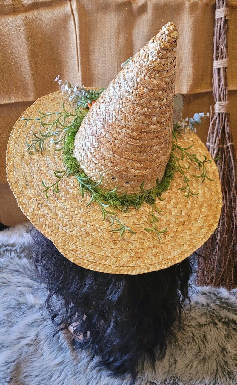 Succulent 18-inch Straw Witch Hat - Etsy
