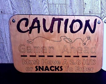 Caution Gamer Sign - Etsy
