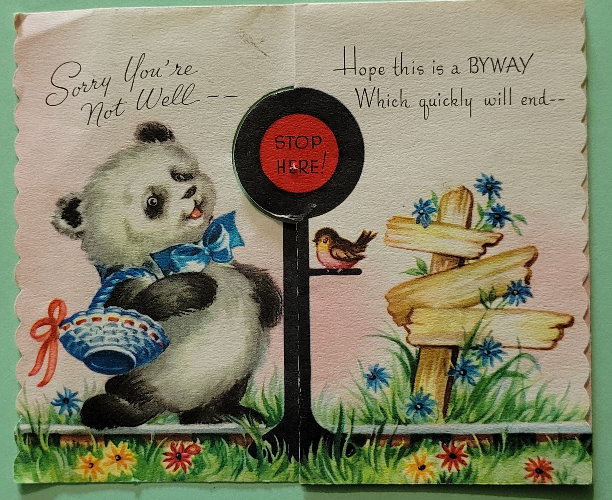 Vintage Get Well Soon Card no Envelope - Etsy
