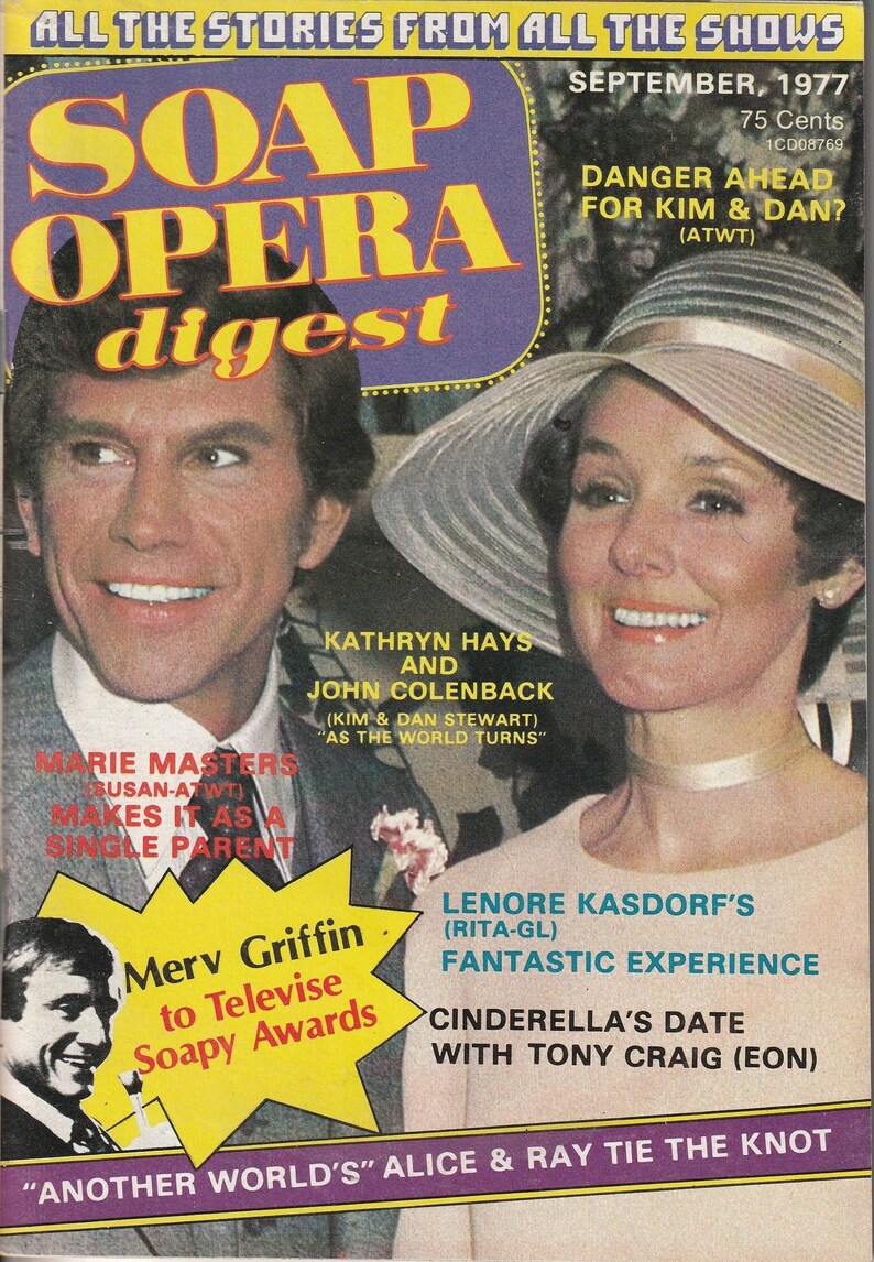 Soap Opera Digest September 1977, Kathryn Hayes, John Colenback, Marie ...