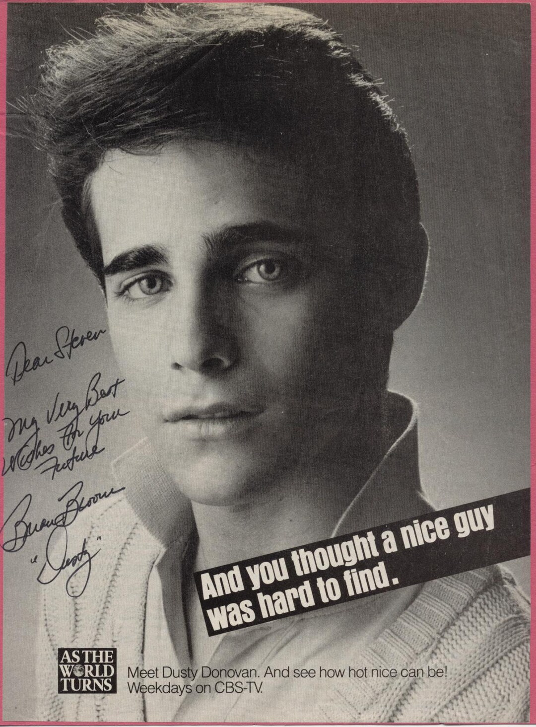 TTM Autograph - Brian Bloom - as the World Turns "dusty" - Etsy