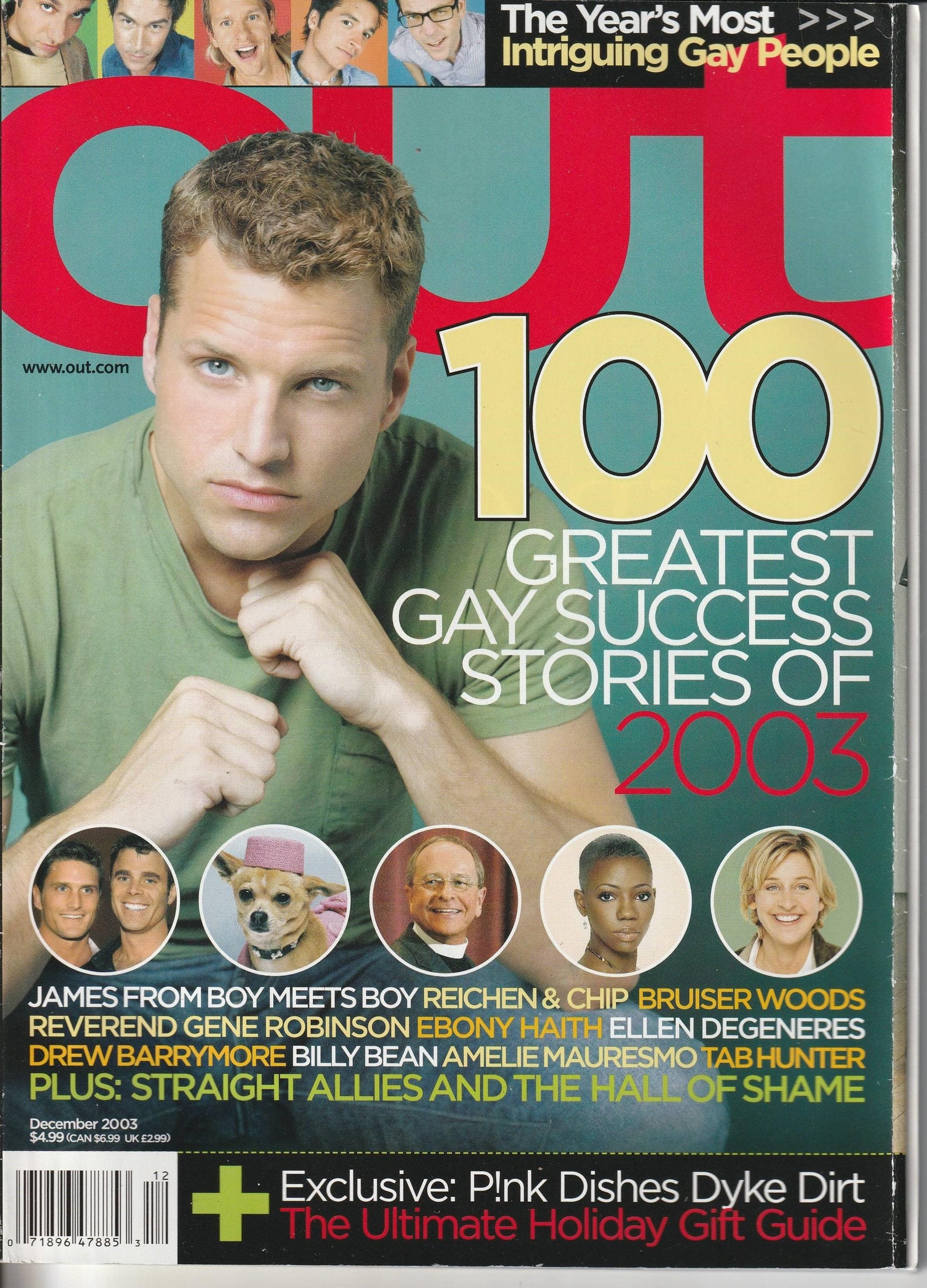 GAY - OUT Magazine December 2003 Reichen & Chip, Ellen Degeneres, Tab ...