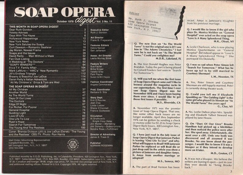 Soap Opera Digest October 1978 - Etsy