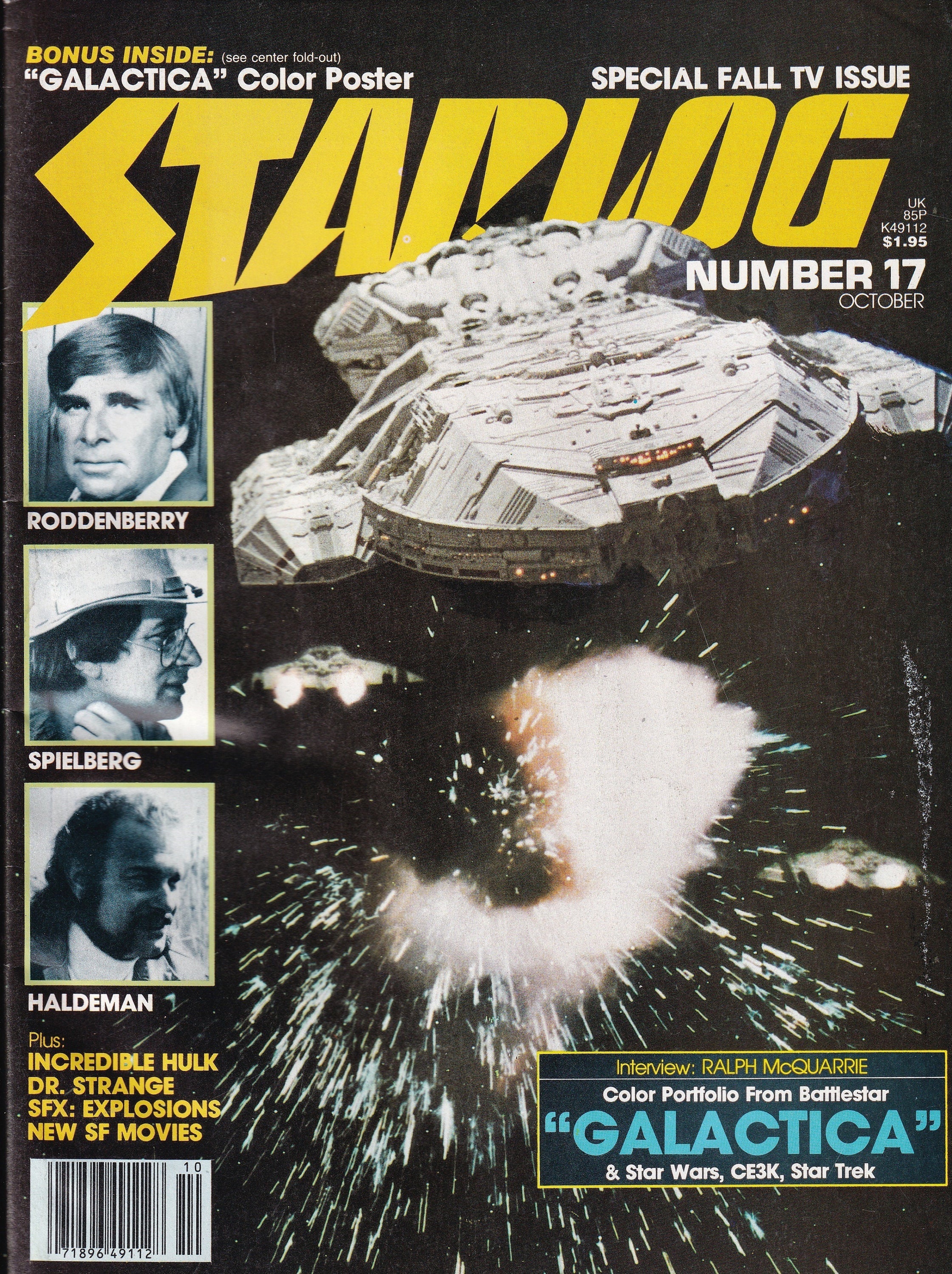 Starlog #17 October 1978 - Special Fall TV Issue - Galactica, Hulk, Dr ...