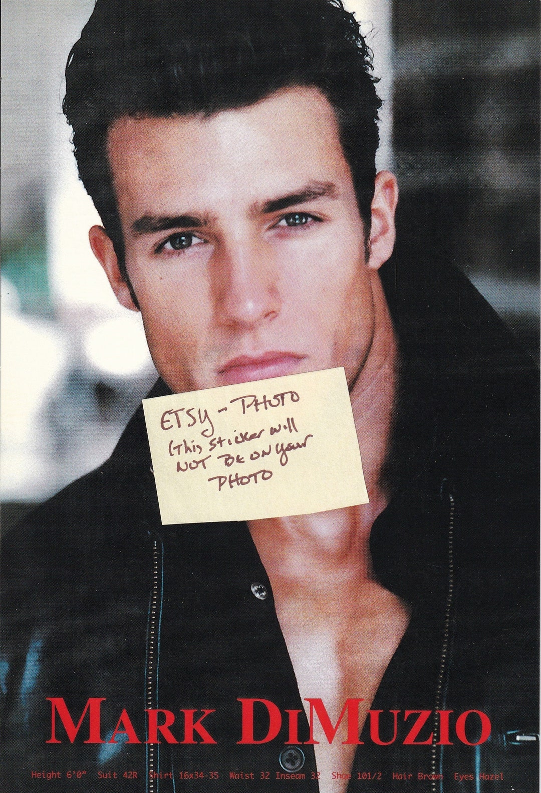 3 Male Model Agency Cards - Mark Dimuzio, Reinaldo, Justin - Etsy