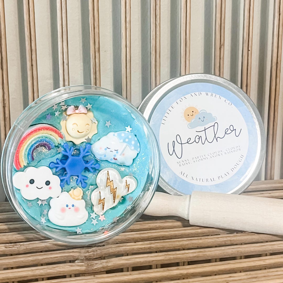 Weather Play Dough Jar, Weather Unit, Weather Sensory Play, Weather ...