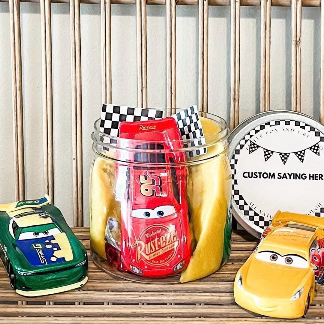 Cars Party Favor: Homemade Play Dough Jar With Car Toy - Etsy